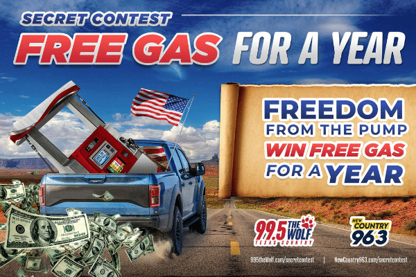 Win Free Gas for a Year with 99.5 The Wolf in Dallas, TX